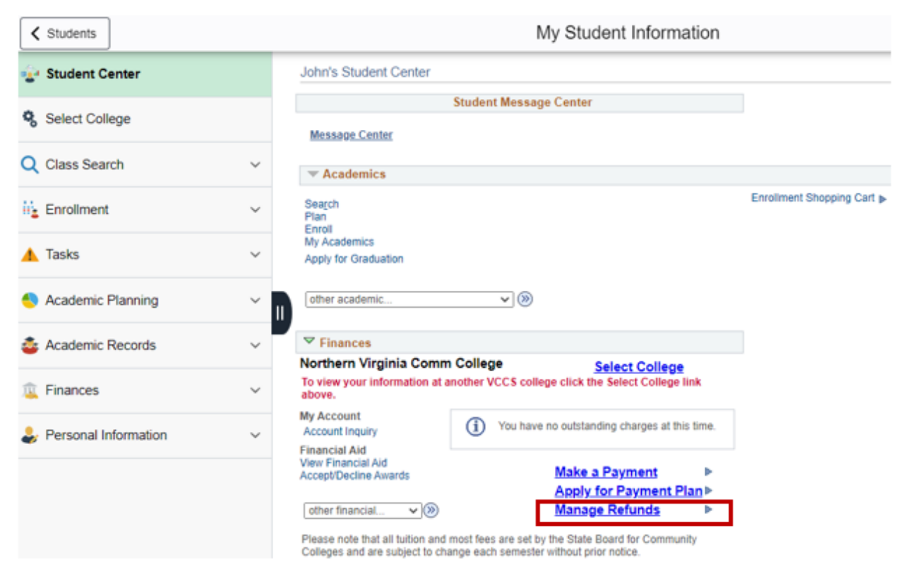 How to Set Up Student Refund Preferences | Northern Virginia Community ...