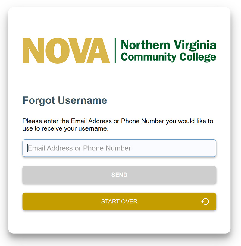Find myNOVA User Name | Northern Virginia Community College